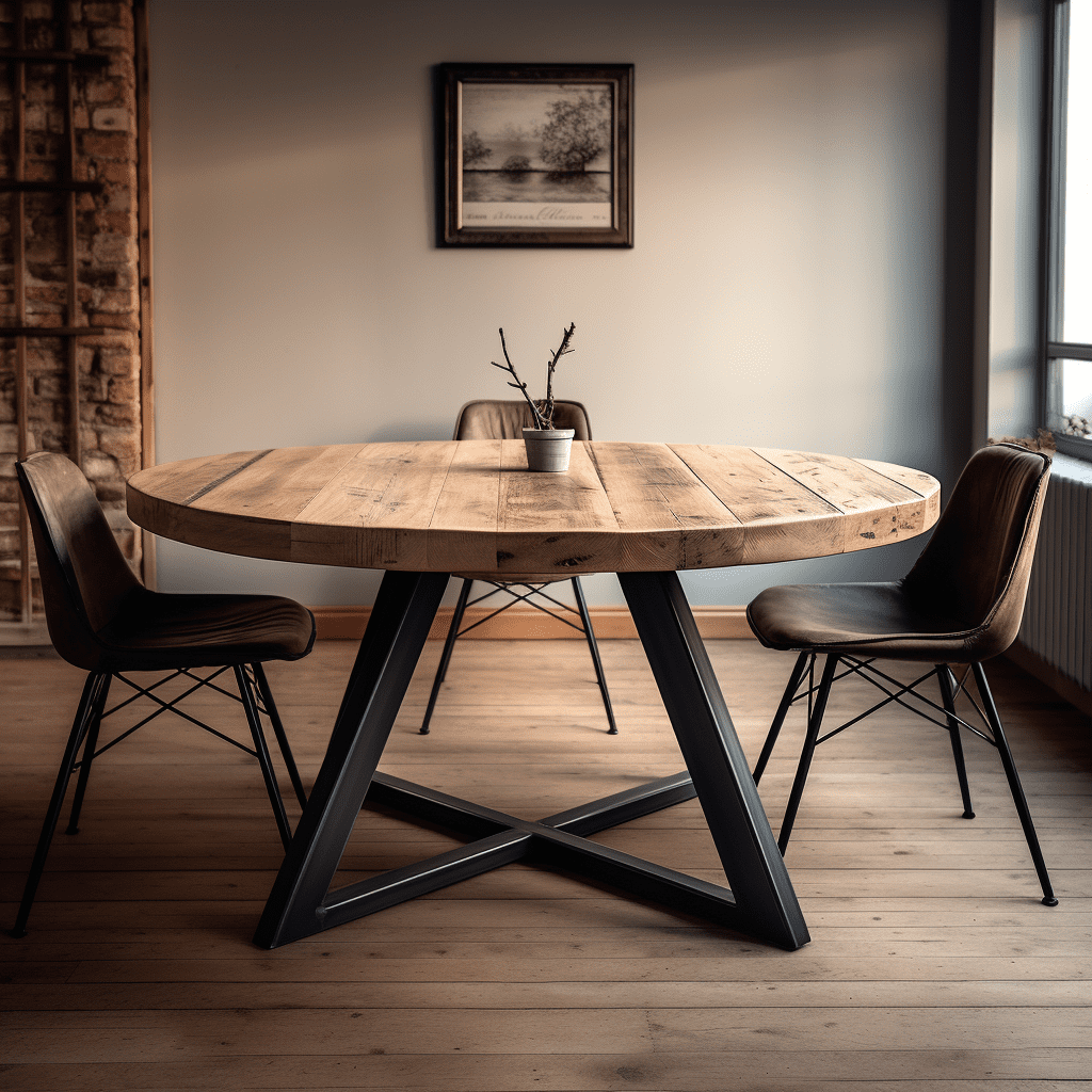 Circular Rustic Dining Table - Wooden Dining Tables